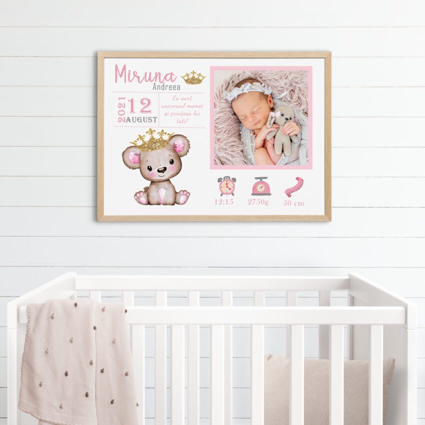 Tablou Personalizat Nou-născut Schiță - Cadou perfect sau decor ideal ...